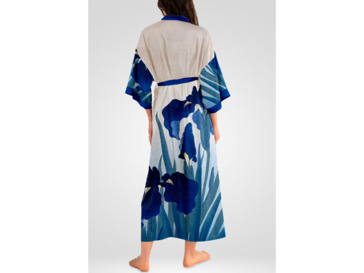 Kimono, Robe, Japanese Clothing, Satin Robe, Yukata, Iris Flowers | JE ...